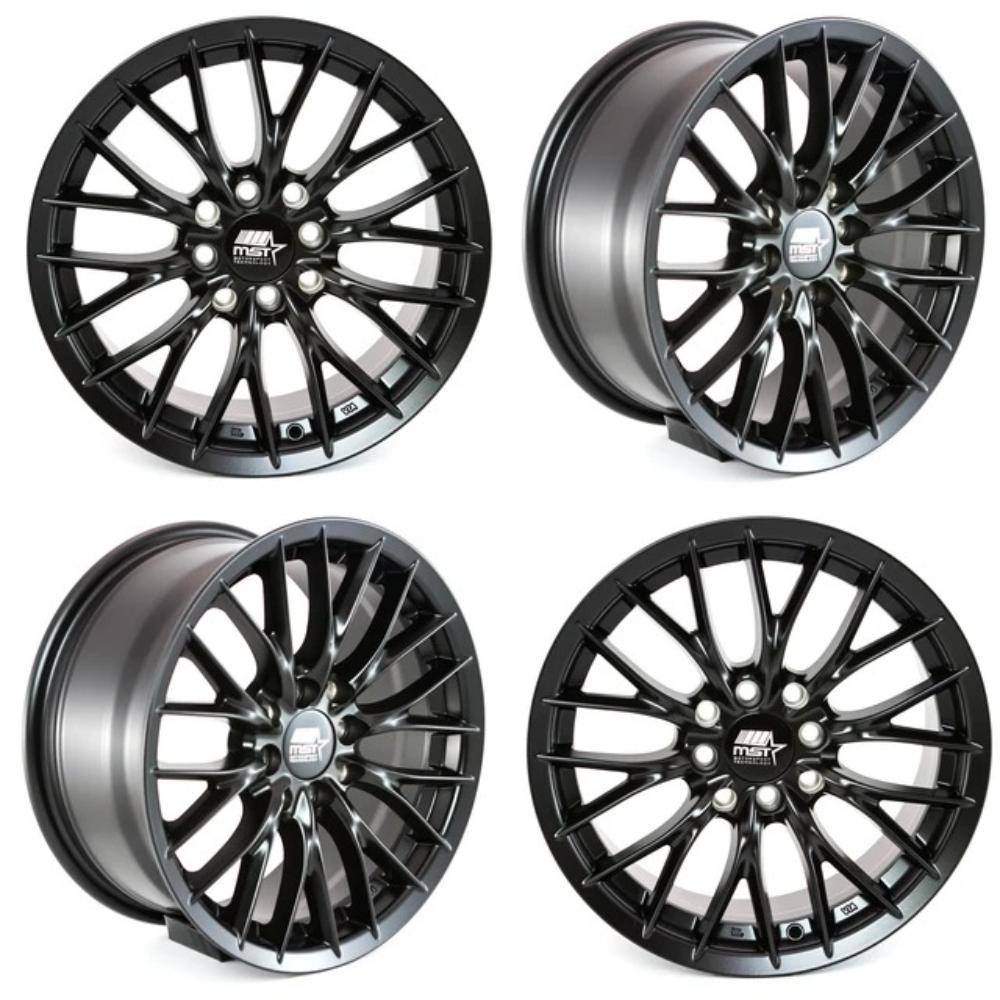 MST MT27 4x100/4x114.3 15x7.0 35 73.1 Matte Black (Set of 4) – alphasone