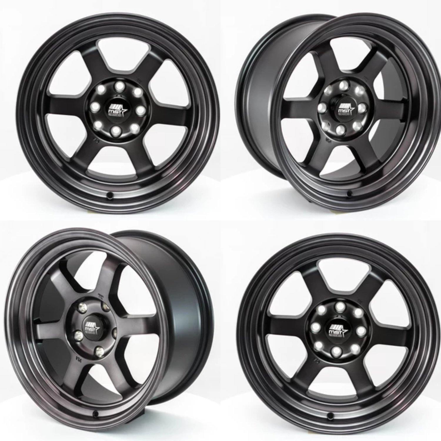 MST Time Attack 15x8.0 4x100/4x114.3 0 73.1 Smoked Black (Set of 4 ...