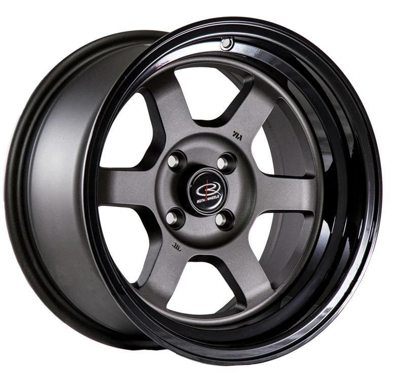 ROTA GRID-V 15x8 4X114.3 0 73 FLAT GUNMETAL WITH BLACK LIP – alphasone