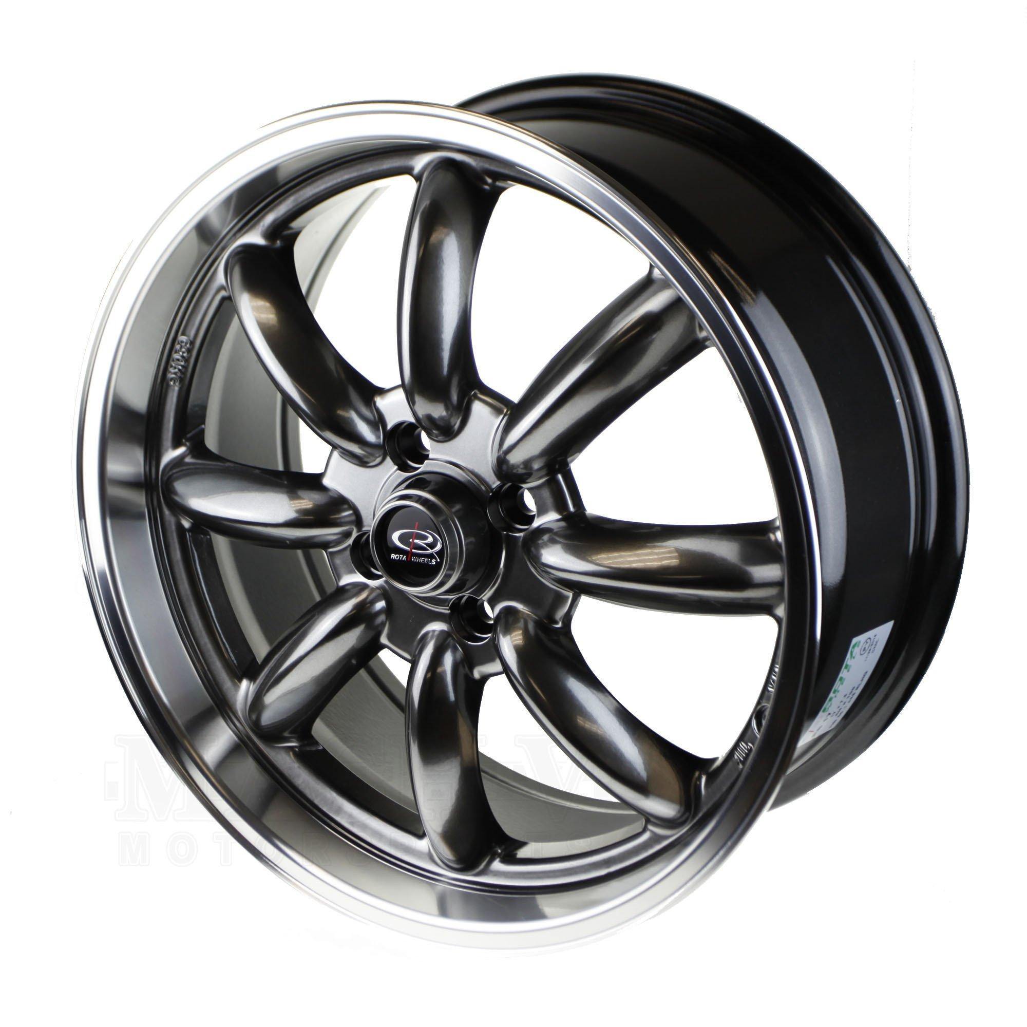 4 wheels ROTA RB 15x7 4X108 30 73 HYPERBLACK WITH POLISH LIP – alphasone