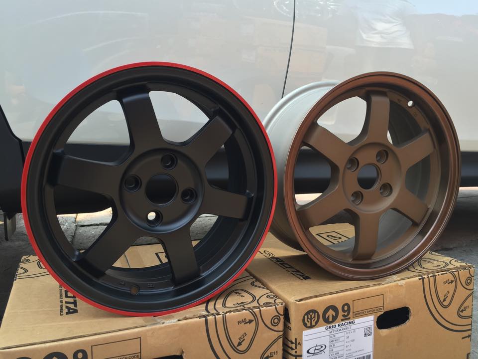 set of 4 wheels rims - ROTA GRID 15x6.5 4X100 38 67.1 white FITS CIVIC ...