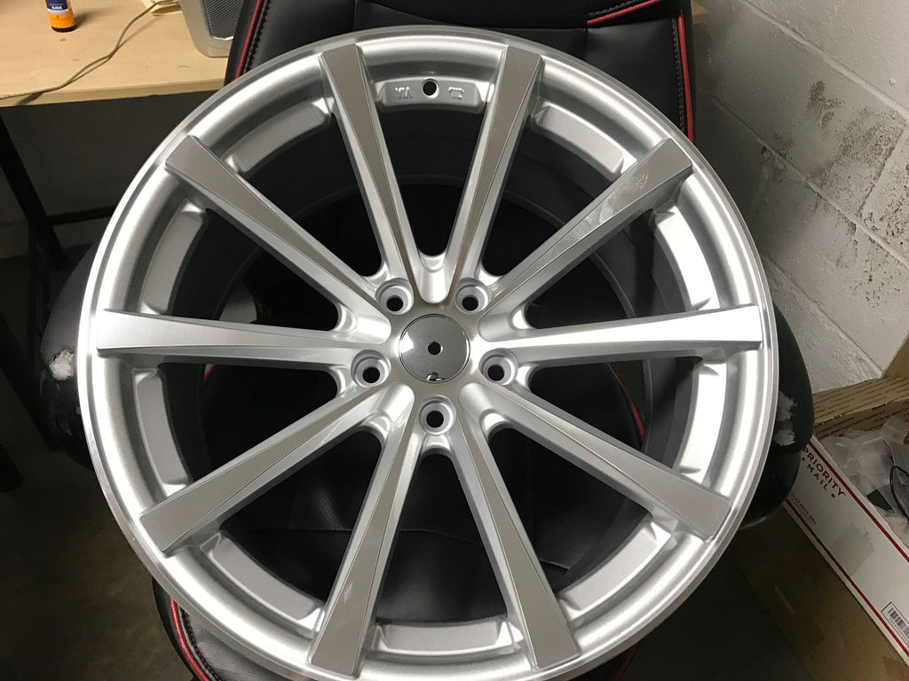 SET OF 4 WHEELS RIMS / W101 Silver Machined Face 19x9.5 ET35 5x114.3 C ...